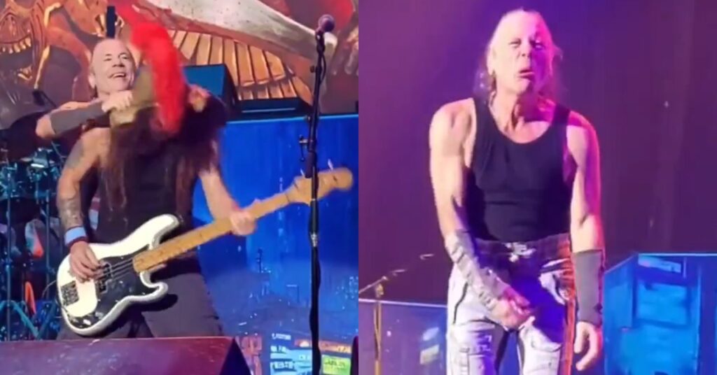 Vídeo mostra Steve Harris não curtindo brincadeira de Bruce Dickinson ...